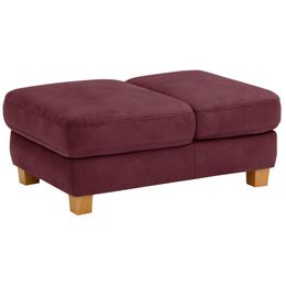 Polsterhocker Home Affaire, B:75cm H:46cm T:109cm, rot, Luxus-Microfaser Florence (100% Polyester), Hocker, "Dundee", mit Klappfunktion - wie ein