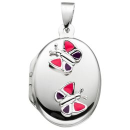 Jobo Damen Medallionanh&auml;nger "Anh&auml;nger Medaillon Schmetterling", Silber 925 (Sterlingsilber), silber, Silber 925 (Sterlingsilber), Schmuckanh&auml;nger,