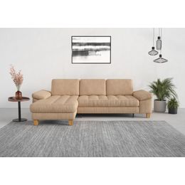 Sit & More Ecksofa SIT & MORE, B:275cm H:88cm T:172cm, braun, 100% Polyester, Wohnzimmer, Sofas, "Westham L-Form", mit Recamiere, mit oder ohne Bettfunktion,