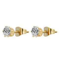 Adelia&acute;s ADELIA ́S Damen Paar Ohrh&auml;nger "Damen Ohrringe &ndash; Ohrstecker aus Edelstahl mit Zirkonia"gold, Edelstahl, Ohrringe, Ein stilvolles Geschenk f&uuml;r