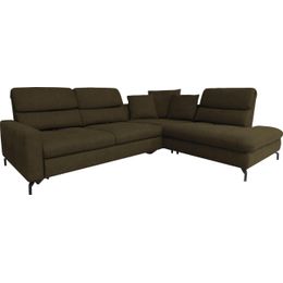 Ecksofa Alina, B:286cm H:127cm T:228cm, grau, Struktur fein TCM (100% Polyester), Wohnzimmer, Sofas, "Louis", Breite 286 cm, R&uuml;ckenlehnenverstellung,