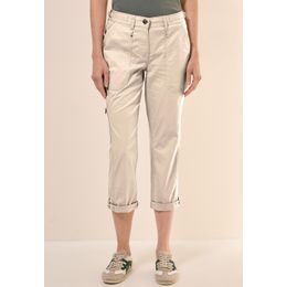 Cecil Damen Cargohose, beige, Gr. 34, unifarben, Web, 98% Baumwolle, 2% Elasthan, Hosen, aus Baumwolle mit Stretchanteil