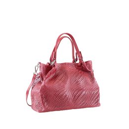 Damen Schultertasche "Roomi", Collezione Alessandro, rot, Leder, Taschen, in modischer Flechtoptik