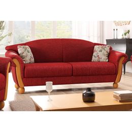 3-Sitzer Home Affaire, B:190cm H:83cm T:81cm, rot, Chenille (70% Polyacryl, 30% Polyester);Chenille (70% Polyacryl, 30% Polyester) auf Korpus und