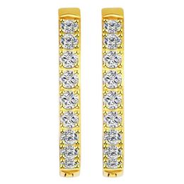 Adelia&acute;s ADELIA ́S Damen Klappcreolen "Damen Ohrringe &ndash; Klappcreole aus Edelstahl mit Strass Steinchen"gold, Edelstahl, Ohrringe, Zum Verschenken an Menschen,