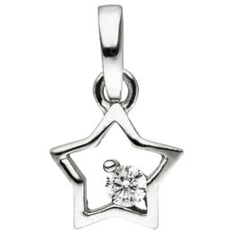 Jobo M&auml;dchen Kettenanh&auml;nger "Anh&auml;nger Kinderanh&auml;nger Stern 10 mm", Silber 925 (Sterlingsilber)silber 925, wei&szlig;, Silber 925 (Sterlingsilber),