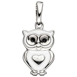Jobo M&auml;dchen Kettenanh&auml;nger "Anh&auml;nger Kinderanh&auml;nger Eule 13 mm", Silber 925 (Sterlingsilber)wei&szlig;, Silber 925 (Sterlingsilber), Schmuckanh&auml;nger, 925