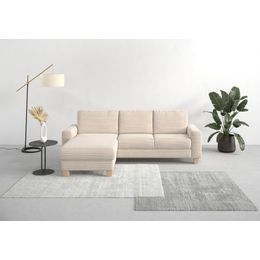 Ecksofa Home Affaire, B:249cm H:91cm T:164cm, beige, 100% Polyester, Wohnzimmer, Sofas, "Summer L-Form", mit Recamiere, mit oder ohne Bettfunktion
