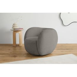 Sessel, B:95cm H:75cm T:90cmgraphite, HOMSY BY ANA JOHNSON, 100% Polyester, Wohnzimmer, Sessel, "Pebbla, exklusiver, formsch&ouml;ner Designsessel,