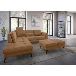 Sit & More Ecksofa SIT & MORE, B:258cm H:87cm T:226cm, braun, Wohnzimmer, Sofas, "Bendigo L-Form", inklusive Sitztiefenverstellung, Bodenfreiheit 15 cm, in 2