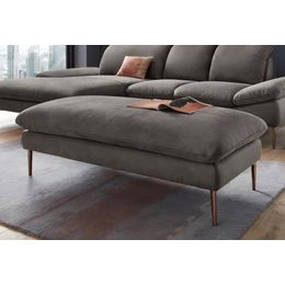 Hocker W.Schillig, B:151cm H:45cm T:71cm, grau, Chenille-Flachgewebe R66 (85% Polyester, 15% Nylon);Longlife Xtra-Leder Z59: Glattleder mit modischer