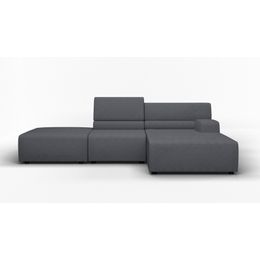 Ecksofa Egoitaliano, B:287cm H:80cm T:98cm, blau, Luxus-Micofaser Lederoptik (100% Polyester) ist ein neues technisches Gewebe mit einem visuellen
