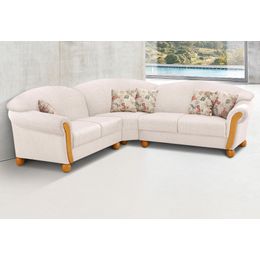 Ecksofa Home Affaire, B:233cm H:83cm T:233cm, beige, Wohnzimmer, Sofas, "Milano, bequem mit Federkern, B/T/H 233/233/83cm, Landhausstil, L-Form",