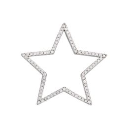 Sternanh&auml;nger Jobo "Anh&auml;nger Stern 33 mm", silber 925, wei&szlig;, Schmuckanh&auml;nger, Damen, Silber 925 (Sterlingsilber), 925 Silber rhodiniert mit 80 Zirkonia