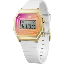 Ice Watch ICE-WATCH Damen Chronograph "ICE digit retro sunset - Small", wei&szlig;, Armbanduhren, Quarzuhr, Armbanduhr, Damenuhr, digital, Silikonarmband,