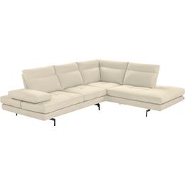 Ecksofa Calia italia, B:288cm H:90cm T:232cm, wei&szlig;, Leder BULL (100% Leder), Wohnzimmer, Sofas, "Toby Wing, L-Form, Designsofa mit sensationellem