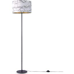 Paco Home Stehlampe "Kraft 525", 1, &Oslash; 38cm H: 144cm, schwarz, Wohnzimmer, Leuchten, Wohnzimmer Schlafzimmer E27 Marmor Stein Design Grau Wei&szlig;