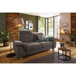 2,5-Sitzer Home Affaire, B:193cm T:96cm, braun, Luxus-Microfaser Florence (100% Polyester);Luxus-Microfaser weich (90% Polyester, 10%