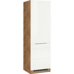 K&uuml;hlumbauschrank KOCHSTATION, B:60cm H:200cm T:60cm, wei&szlig;, MDF, Schr&auml;nke, "KS-Brindisi", 60 cm breit, 200 cm hoch, hochwertige MDF Fronten