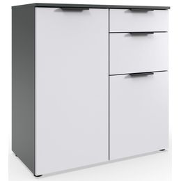 Kombikommode wimex, B:81cm H:84cm T:41cm, wei&szlig;, Spanplatte, Schlafzimmer, Sideboards, "Level by fresh to go", 2-t&uuml;rig mit 2 Schubladen, soft-close