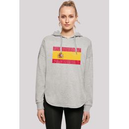 F4NT4STIC Damen Kapuzenpullover "Spain Spanien Flagge distressed", grau, Gr. XS, Obermaterial: 100% Baumwolle, Pullover, Print