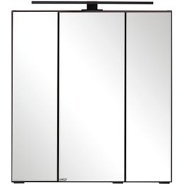 Spiegelschrank Welltime, B:60cm H:64cm T:20cm, grau, Holzwerkstoff, Badezimmer, Schr&auml;nke, "Lana", Badm&ouml;bel, 60 cm breit