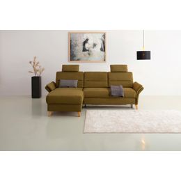 Ecksofa Home Affaire, B:252cm H:90cm T:162cm, gr&uuml;n, 98% Polyester 2% Polyamid, Wohnzimmer, Sofas, "Westerland L-Form", Federkern-Polsterung,