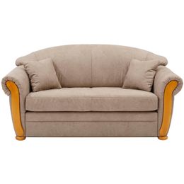 Schlafsofa Home Affaire, B:174cm H:87cm T:88cm, beige, Wohnzimmer, Sofas, "Milano", Hoher Sitzkomfort mit Schlaffunktion und Bettkasten, incl.