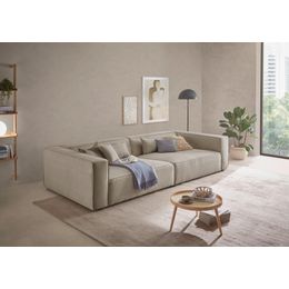 3-Sitzer, B:316cm H:66cm T:136cmgreige, LeGer Home by Lena Gercke, 100% Polyester, Sofas, "PIARA XXL, Sofa mit Kedernaht in Cord, Leinenoptik o.
