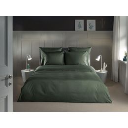 Bettw&auml;sche HECKETT & LANEcalla gr&uuml;n, Mako-Satin, Obermaterial: 100% Baumwolle, Bettw&auml;sche, "Banda", hochwertiges Mako-Satin, Streifen Satin,