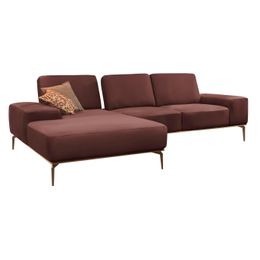 Ecksofa W.Schillig, B:279cm H:88cm T:178cm, rot, Longlife Xtra-Leder Z73: Naturwalkleder der Luxusklasse aus den erlesensten Rohh&auml;uten. Hautst&auml;rke 1,
