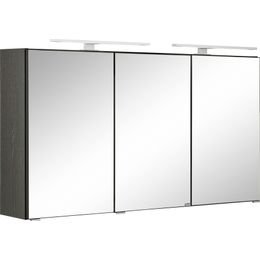 Spiegelschrank Welltime, B:120cm H:64cm T:20cm, grau, Holzwerkstoff, Badezimmer, Schr&auml;nke, "Ohio", mit LED Beleuchtung