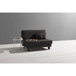 ell+ell Schlafsofa ELL + ELL, B:125cm T:100cm, grau, Jugendzimmer, Sofas, "Enny", Liegefl&auml;che Breite 120 oder 140 cm, Liegeh&ouml;he 45 cm, F&uuml;&szlig;e schwarz