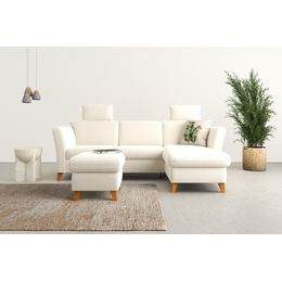 Ecksofa Home Affaire, B:249cm H:86cm T:162cm, beige, 100% Polyester, Wohnzimmer, Sofas, "Trelleborg L-Form", Federkern-Polsterung, wahlweise mit