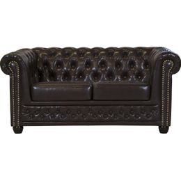 Chesterfield-Sofa Home Affaire, B:148cm H:72cm T:86cm, braun, Luxus-Microfaser Lederoptik (100% Polyester), Sofas, "Rysum", Chesterfield-Optik, in 2