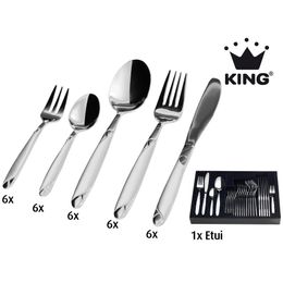 King Besteck-Set "&raquo;Kochmann&laquo;", 31edelstahlfarben, Essbesteck-Sets, 2,5 mm, Edelstahl 18/0, inkl. Besteck-Etui, f&uuml;r 6 Personen