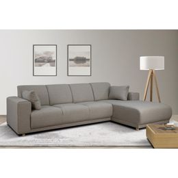 Ecksofa Home Affaire, B:297cm H:85cm T:162cm, grau, 100% Polyester, Wohnzimmer, Sofas, "LEMPS wahlweise Recamiere links oder rechts L-Form", incl.