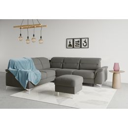 Sit & More Ecksofa SIT & MORE, B:251cm H:85cm T:231cm, grau, 90% Polyester, 10% Polyamid, Wohnzimmer, Sofas, "Sinatra L-Form", optional mit Kopfteilverstellung