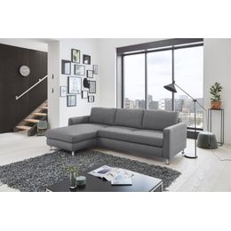 Ecksofa DIE PLANBAR, B:265cm H:82cm T:172cm, grau, 100% Polyester, Wohnzimmer, Sofas, "MP-IN19027 L-Form", wahlweise mit Bettfunktion, frei im Raum