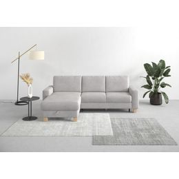 Ecksofa Home Affaire, B:249cm H:91cm T:164cm, silber, 95% Polyester, 5% Polyamid, Wohnzimmer, Sofas, "Summer L-Form", mit Recamiere, mit oder ohne