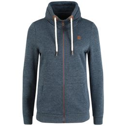 oxmo Damen Sweatjacke "Sweatjacke OXVicky", blau, Gr. S, Obermaterial: 80% Polyester PES. 20% Baumwolle CO., Sweatjacken