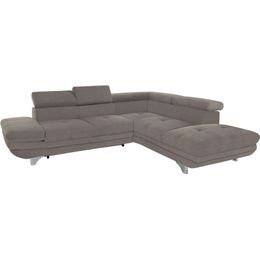 Ecksofa COTTA, B:273cm H:72cm T:237cm, grau, Struktur (100% Polyester );Chenille (90% Polyester; 10% Polyamid ), Wohnzimmer, Sofas, "Enterprise