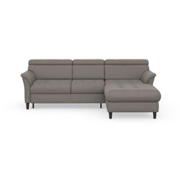 Sit & More Ecksofa SIT & MORE, B:257cm T:166cm, grau, 100% Polyester, Wohnzimmer, Sofas, "Marano L-Form", inklusive Kopfteilverstellung, wahlweise mit