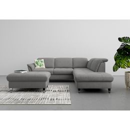 Sit & More Ecksofa SIT & MORE, B:261cm T:224cm, grau, 98% Polyester, 2% Polyamid, Wohnzimmer, Sofas, "Maggiore L-Form", wahlweise mit Kopfteilverstellung,