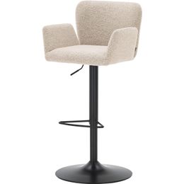 Barhocker, B:39cm H:84cm T:42cm, beige, SET ONE BY Musterring, 96% Polyester/4% Acryl, K&uuml;che, Hocker, "Salinas", mit Trompeten-S&auml;ulengestell in