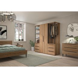 Dreht&uuml;renschrank GAMI, B:80cm H:210cm T:58cm, braun, Schr&auml;nke, "Schrank 2 T&uuml;ren", 1/2 Kleiderschrank, 1/2 W&auml;scheschrank, gro&szlig;z&uuml;giges Volumen