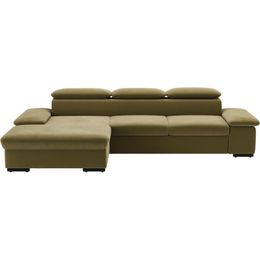 Sit & More Ecksofa SIT & MORE, B:286cm H:73cm T:174cm, gr&uuml;n, 98% Polyester, 2% Polyamid, Wohnzimmer, Sofas, "Alcudia L-Form", wahlweise mit Bettfunktion