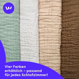 Bettw&auml;sche WOLKENFELDbeige, Musselin, Obermaterial: 100% Baumwolle, Bettw&auml;sche, "Wolkenfeld Premium Musselin mit Rei&szlig;verschluss", aus 100% Baumwolle