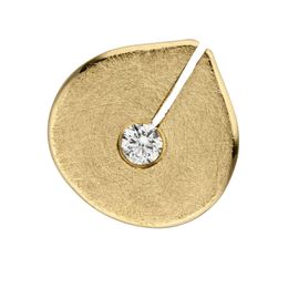 Jobo Damen Kettenanh&auml;nger "Kleiner Anh&auml;nger Goldanh&auml;nger 11 mm", SI = kleine Einschl&uuml;sse, Diamanten Gelbgold 585gelbgold 585, Diamanten, Gelbgold