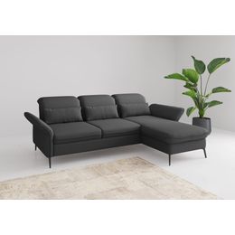 Sit & More Ecksofa SIT & MORE, B:264cm H:92cm T:198cm, grau, 95%Polyester, 5% Polyamid, Wohnzimmer, Sofas, "Emely, inkl. Sitztiefenverstellung", wahlweise mit